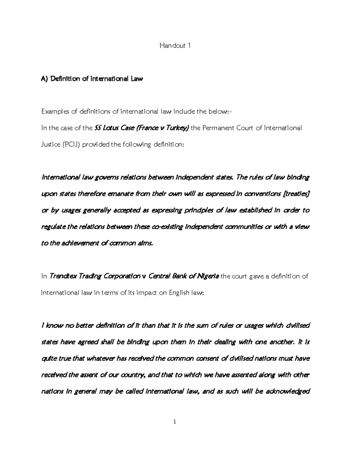 Handout 1 Introduction to PIL - Handout 1 A) Definition of ...