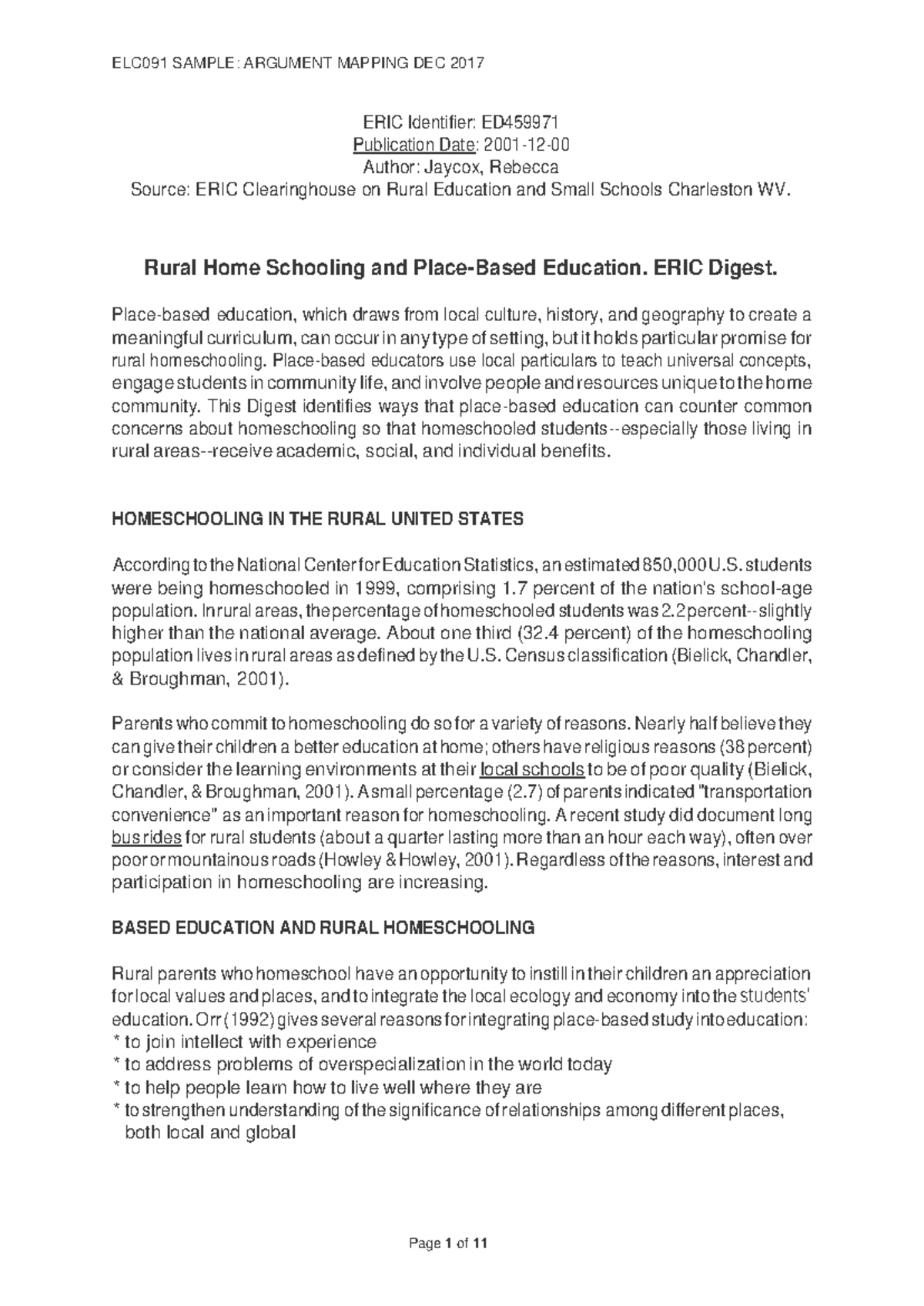 ELC091 Sample Argument Mapping ASST 2019-converted-converted - ERIC Identifier: ED Publication ...