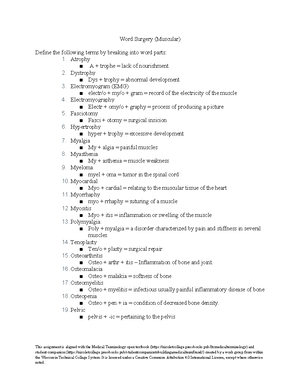 Test 1 Study Guide - Chapter 1 Medical Terminology (The Human Body in ...