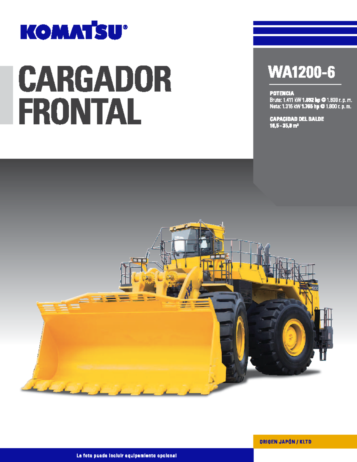 WA-1200-6 - Manual tecino de un cargador frontal - maquinaria - Studocu