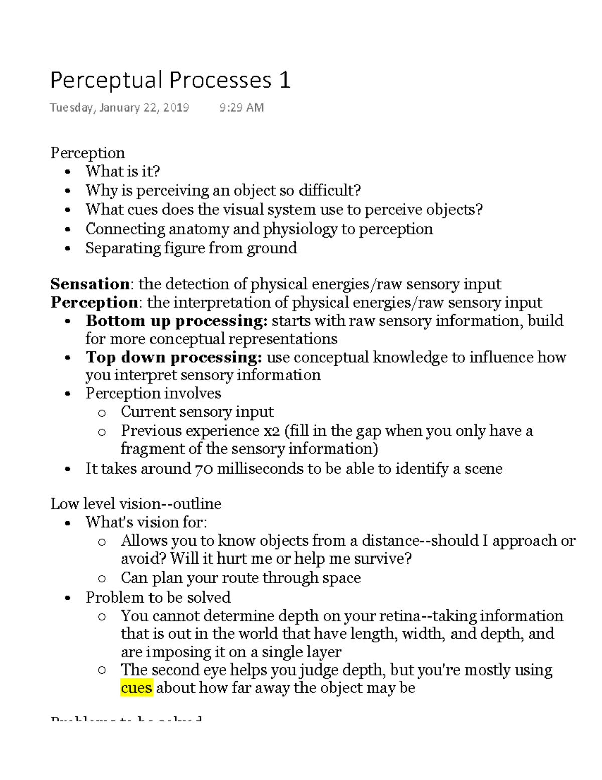 Perceptual Processes 1 - Warning: TT: undefined function: 32 Perception - What is it? - Why is ...