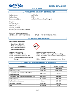 Mach Drymate - Paper - SAFETY DATA SHEET MACH DRYMATE 1. PRODUCT AND ...