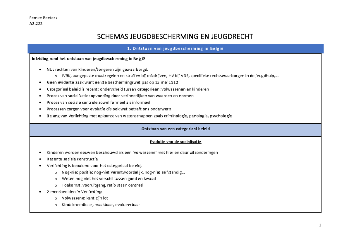 Schemas jeugdrecht - A2. SCHEMAS JEUGDBESCHERMING EN JEUGDRECHT 1 ...