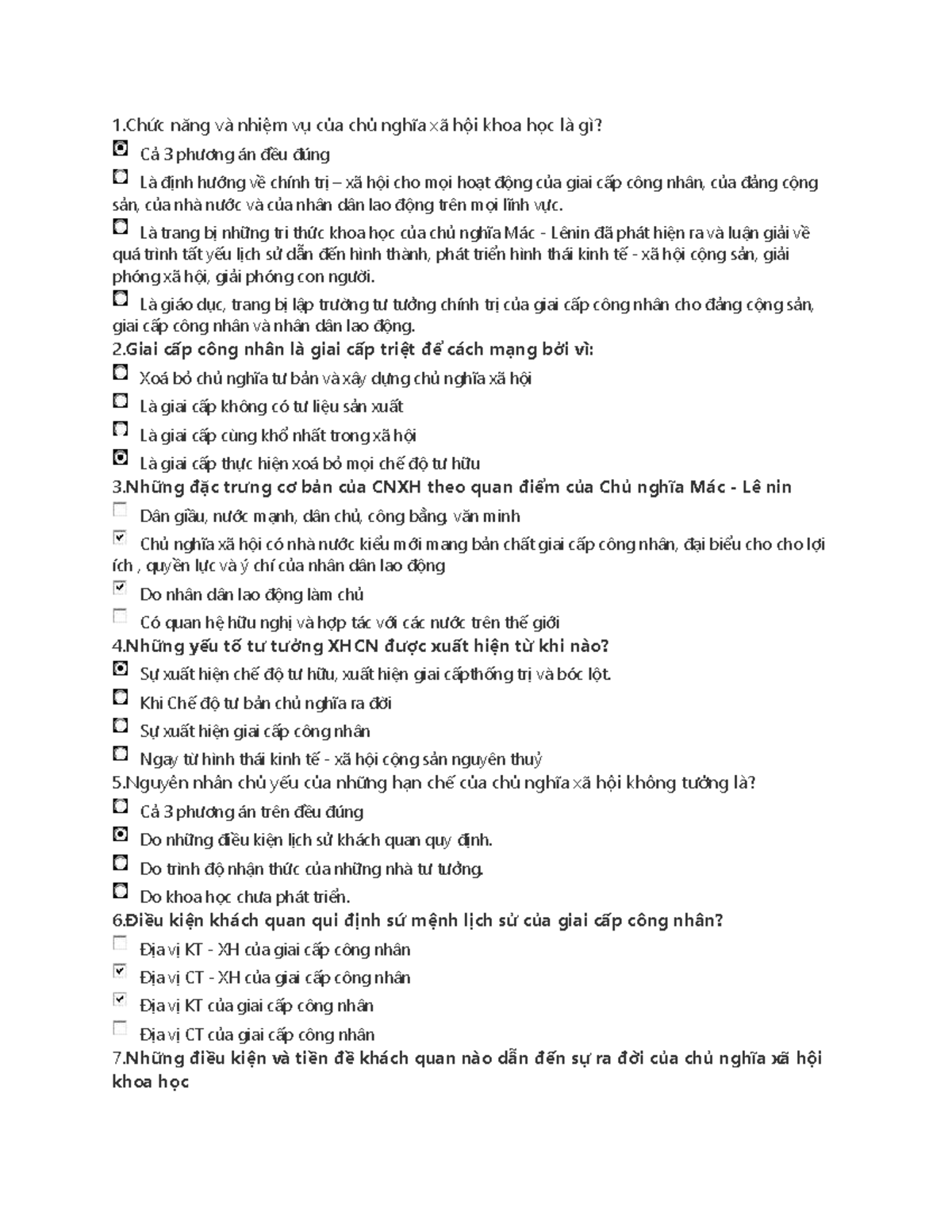 Trac-nghiem-CNXH - Một số câu trắc nghiệm - 1ức năng và nhiệm vụ của ...