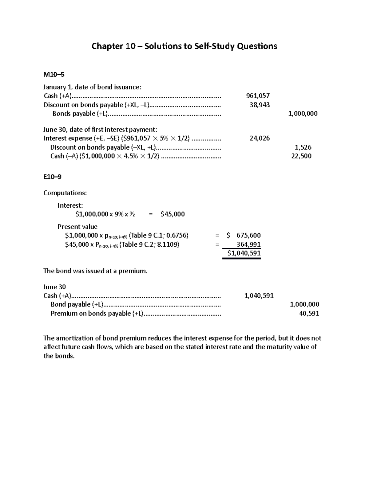 Self Study - Chapter 10-1 - Chapter 10 – Solutions to Self-Study ...
