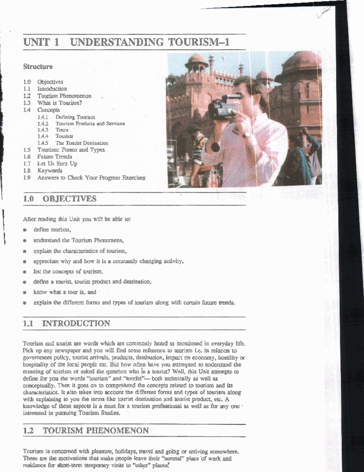 Unit 1 Understanding Tourism 1 - I UNIT 1 UNDERSTANDING TOURISM ...