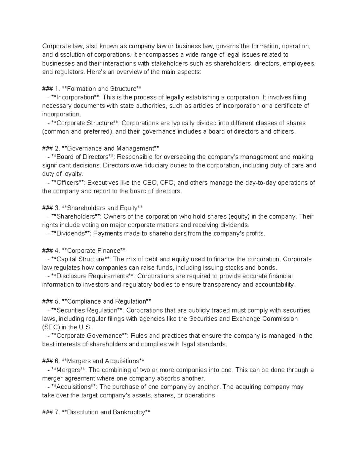 Law - explains law - Corporate law, also known as company law or ...