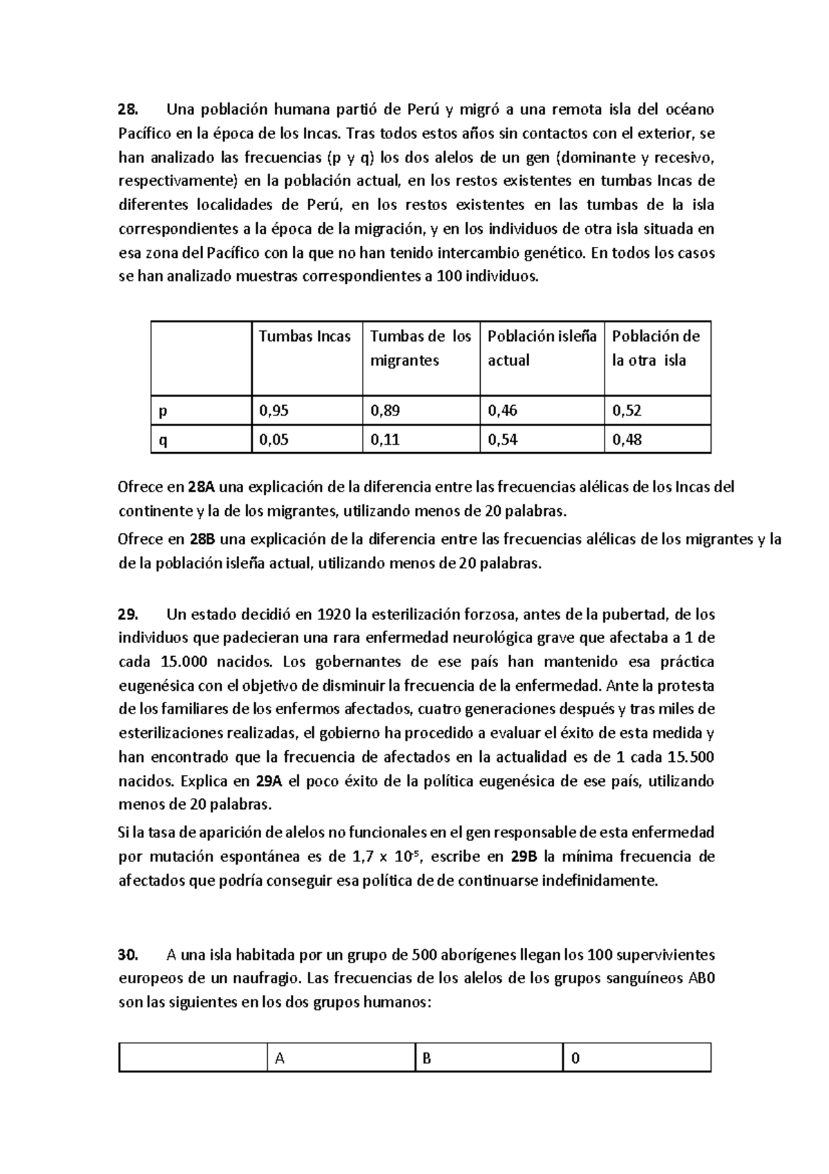 Serie P10 17-18 Resuelta - Warning: TT: undefined function: 32 28. Una población humana partió ...