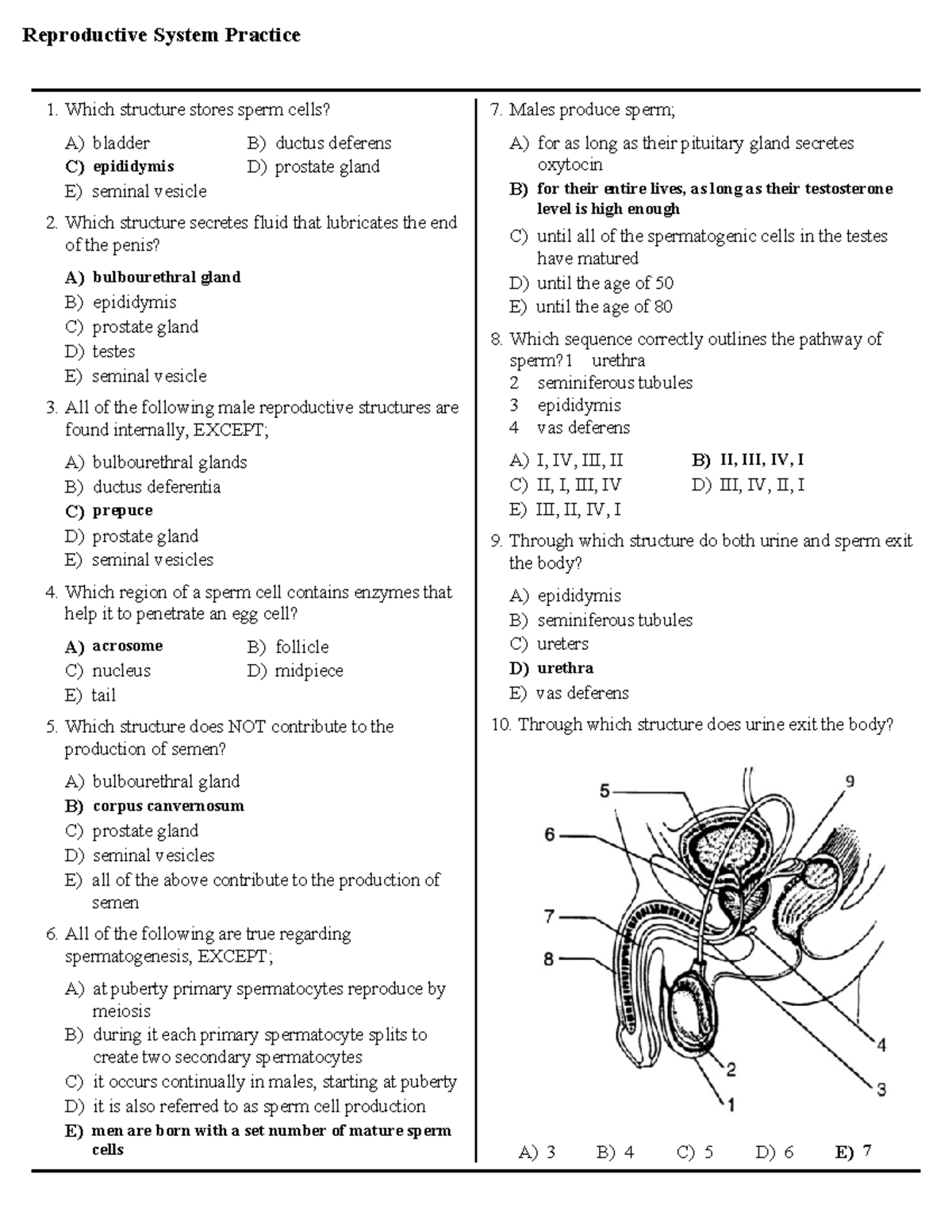 Reproduction Practice 2018 TC - Reproductive System Practice 1. Which ...