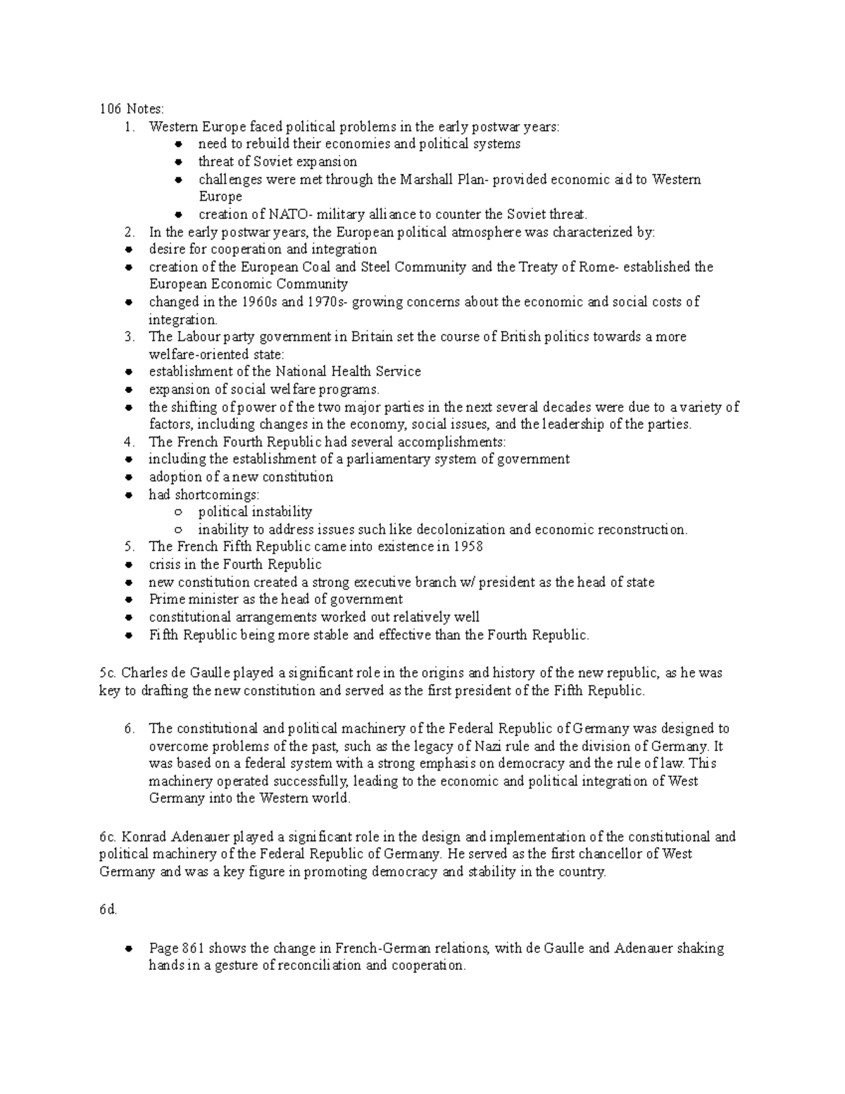 106-108 & 925-927 Palmer - 106 Notes: 1. Western Europe faced political ...