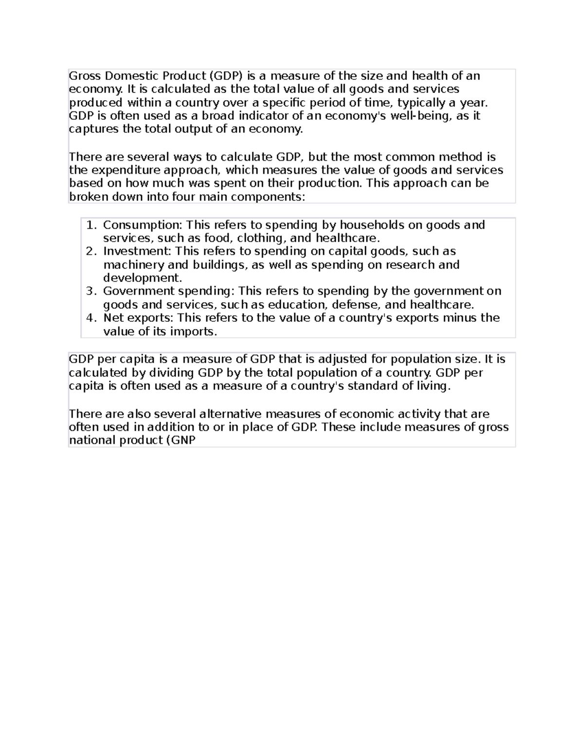 Gross Domestic Product 6 - It is calculated as the total value of all ...