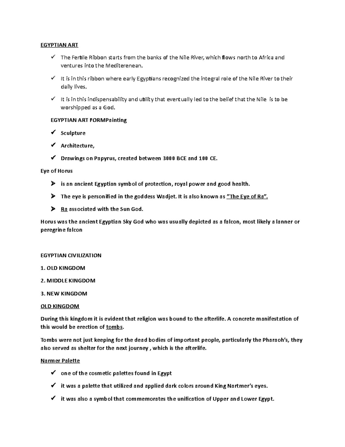 Egyptian ART - EDUCATION - EGYPTIAN ART The Fertile Ribbon starts from ...