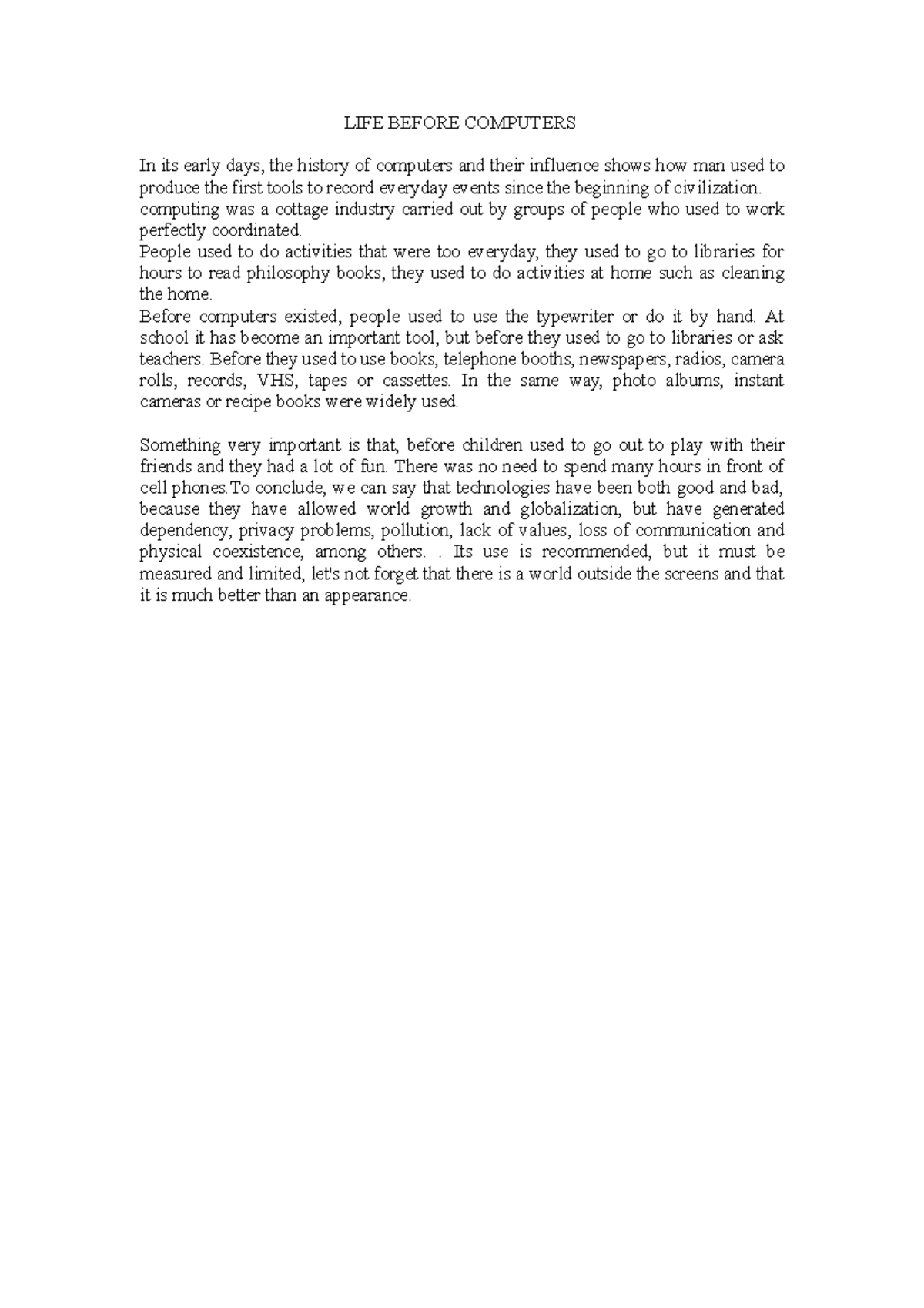 LIFE Before Computers - LIFE BEFORE COMPUTERS In its early days, the ...