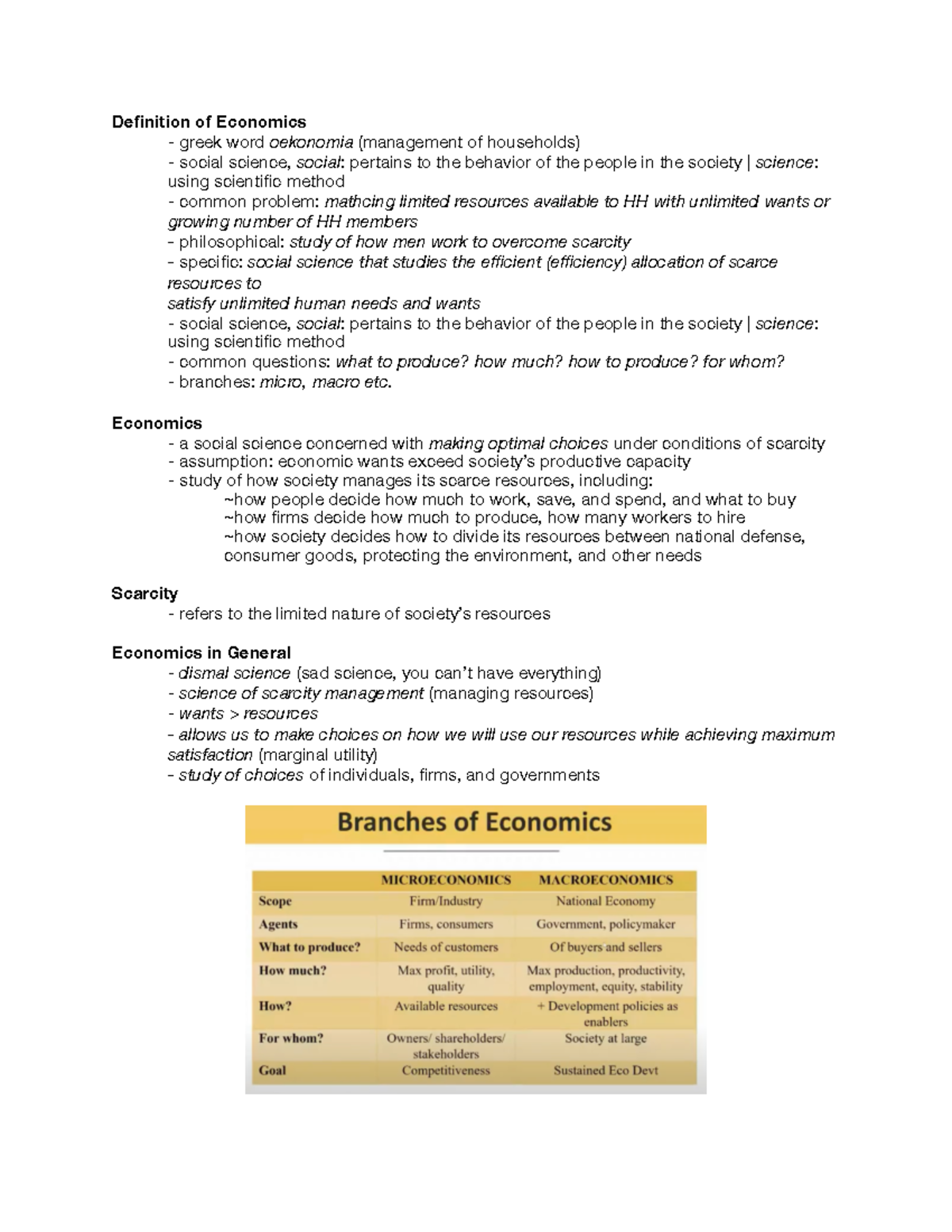Introduction to Microeconomics 1 - Definition of Economics greek word ...