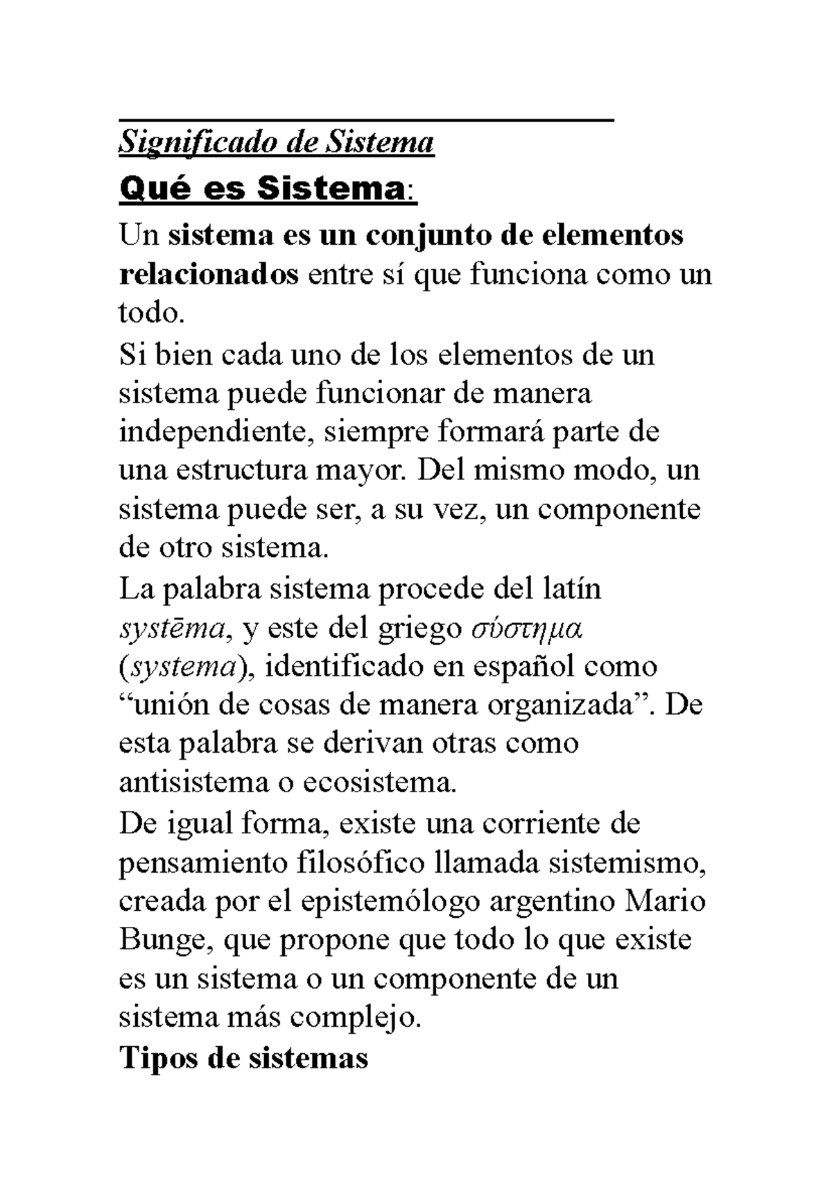 Def.de sist.y caracteristicas - Significado de Sistema Qué es Sistema ...
