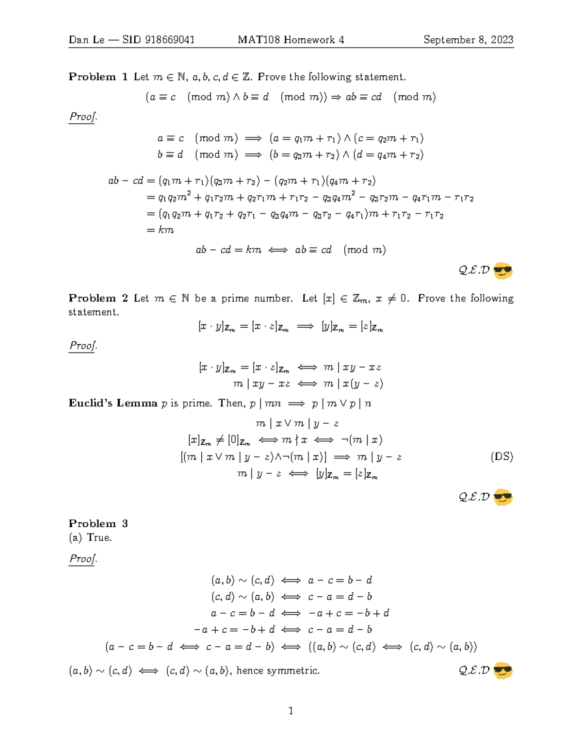Hw4 - Practice material - Dan Le — SID 918669041 MAT108 Homework 4 September 8, 2023 Problem 1 ...