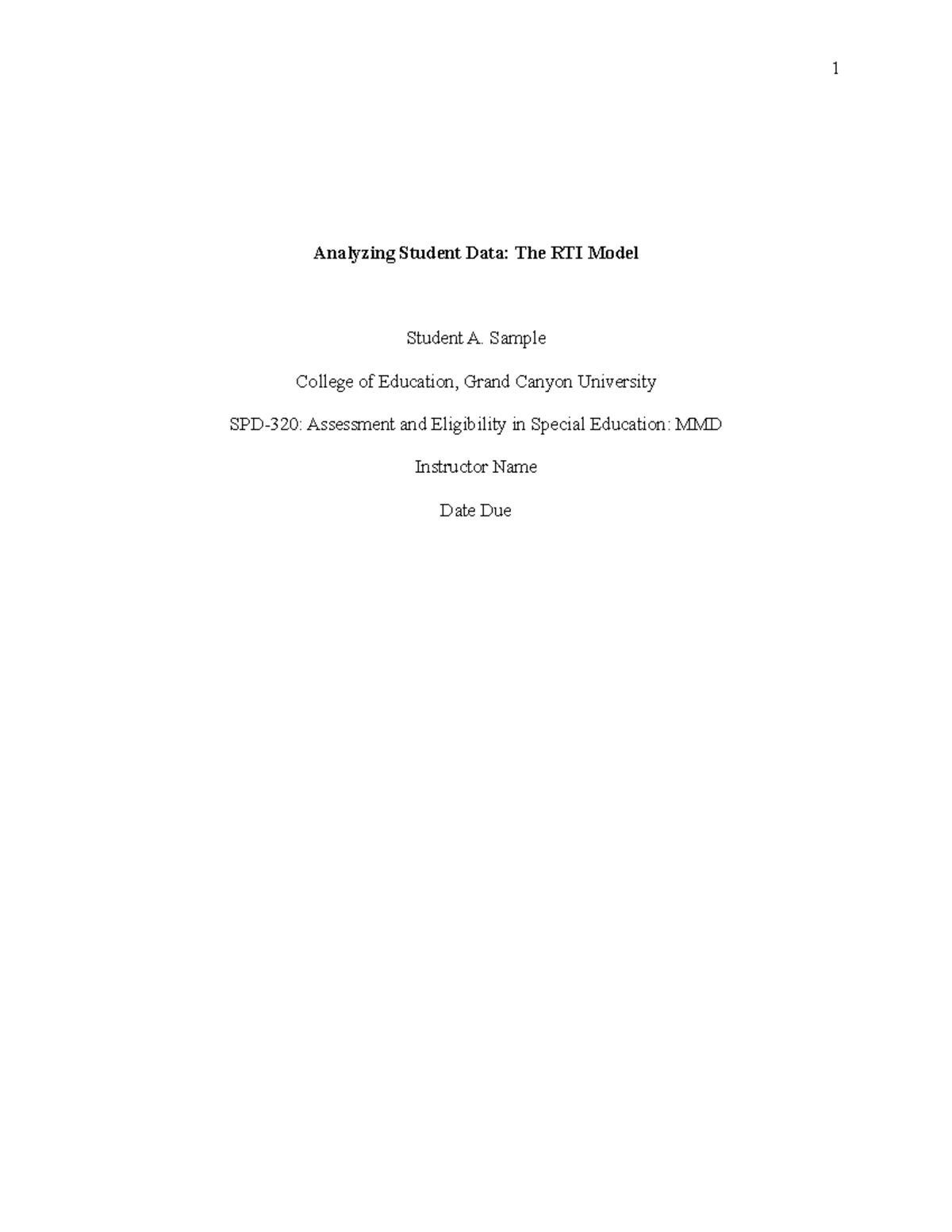 Analyzing Student Data The RTI Model - Analyzing Student Data: The RTI ...
