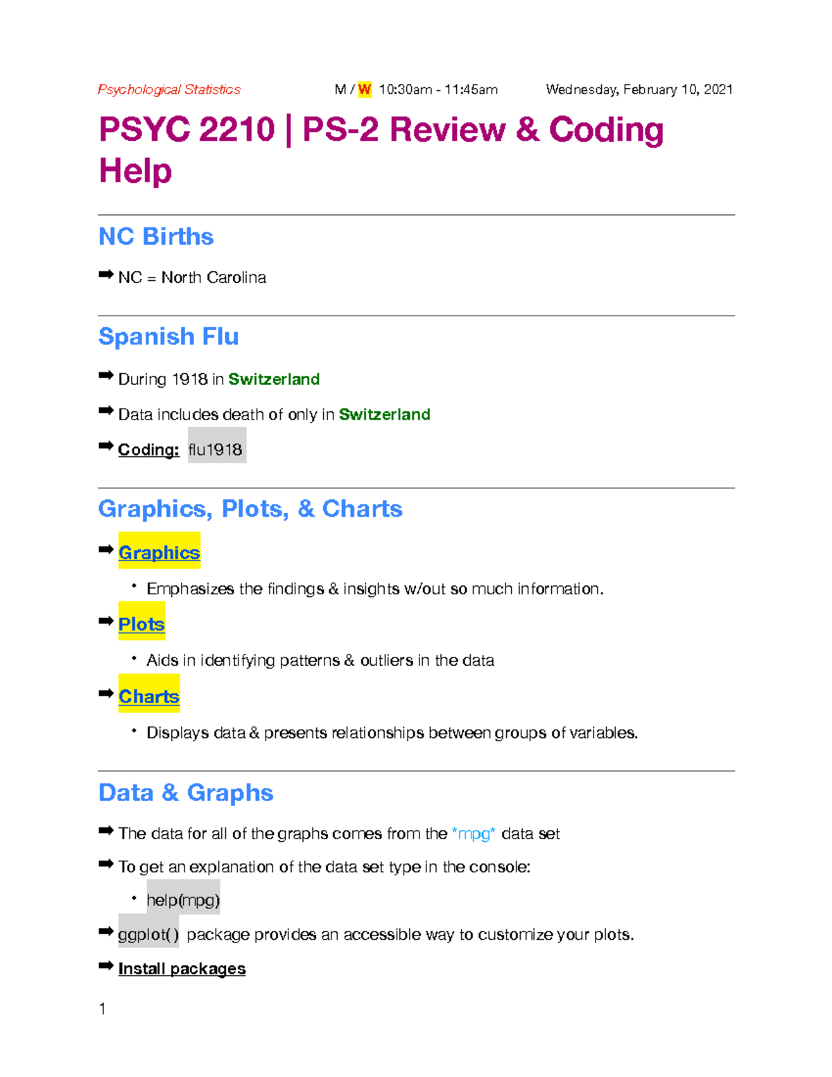 PSYC 2210 - Week3 Lecture Notes on Problem Set 2 & Helpful navigation ...
