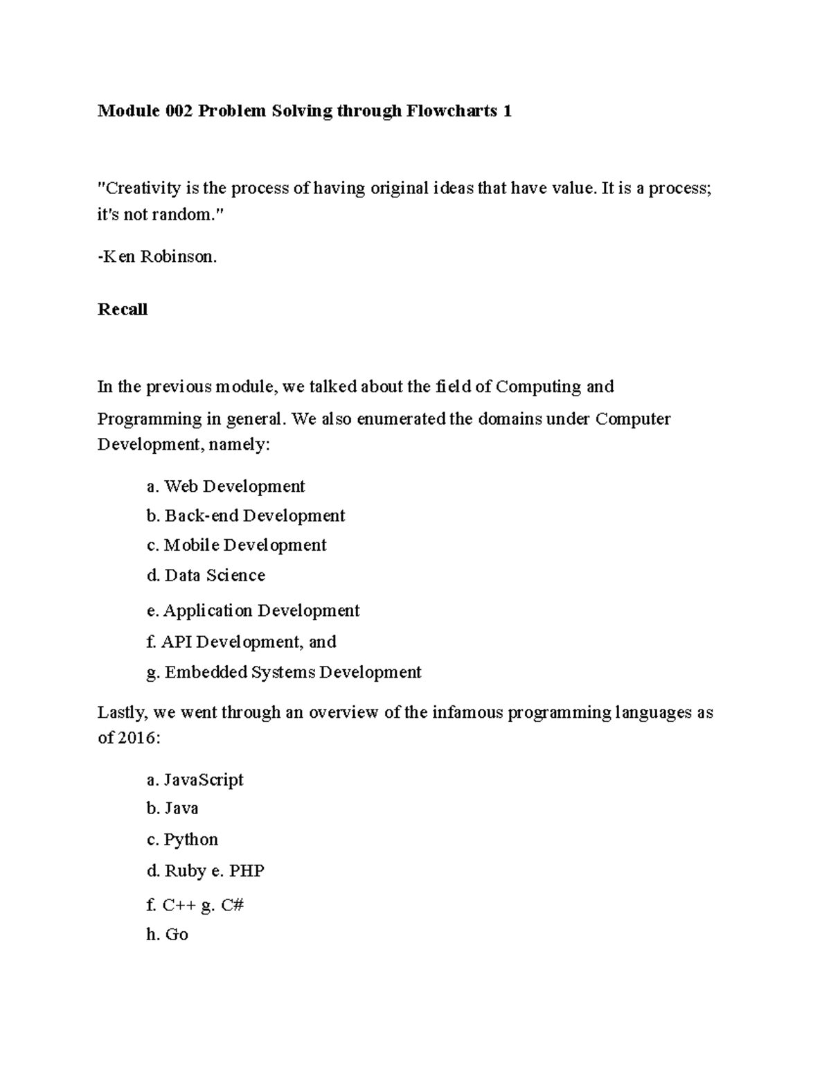 Module 2-MIS6221 - aaaaa - Module 002 Problem Solving through ...