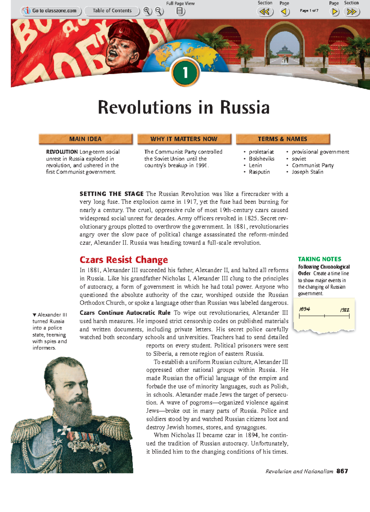 WWI-Pt - the assessment is about the Russian revolution - Following ...