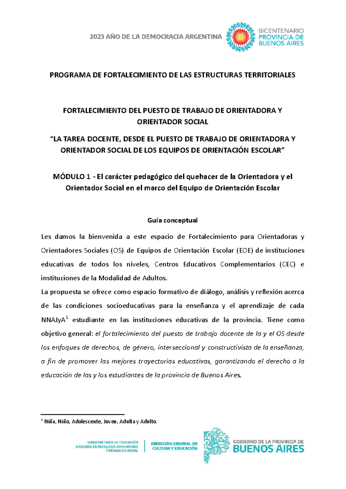 M dulo 1 docx - PROGRAMA DE FORTALECIMIENTO DE LAS ESTRUCTURAS TERRITORIALES FORTALECIMIENTO DEL ...