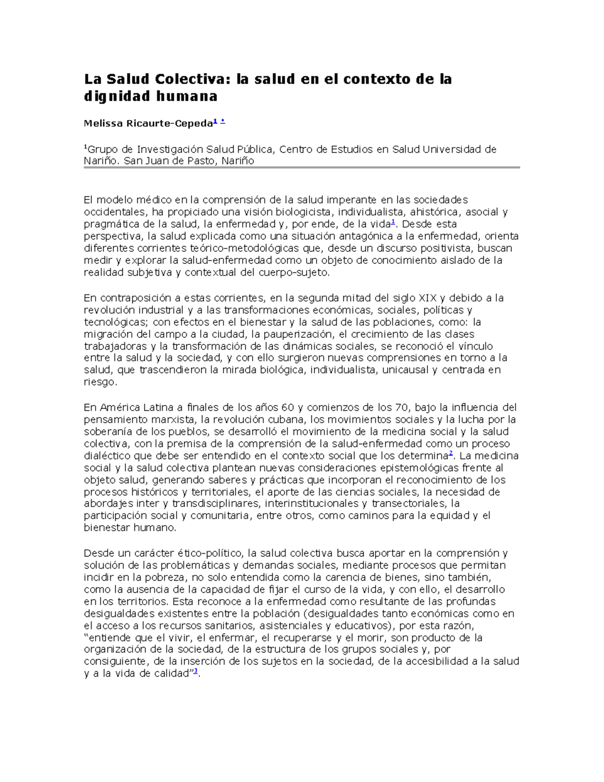 La Salud Colectiva - Book - La Salud Colectiva: la salud en el contexto de la dignidad humana ...