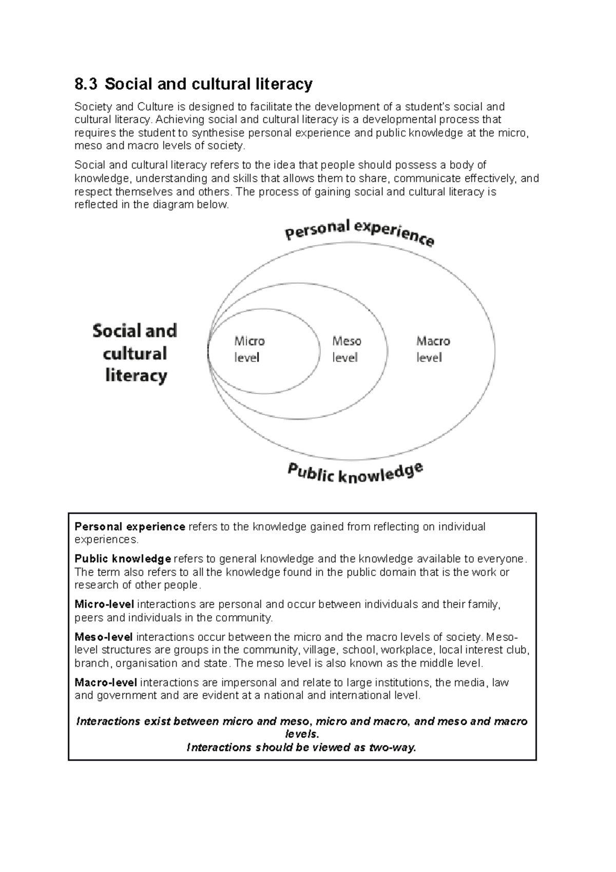 Social and cultural literacy - Achieving social and cultural literacy ...