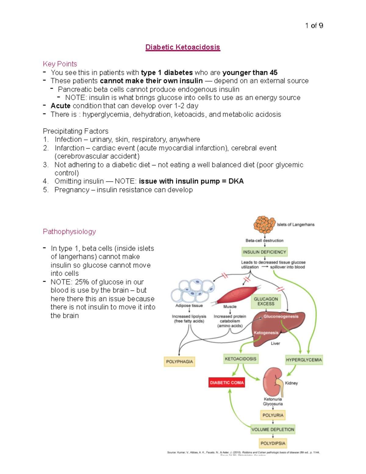 1 - DKA:HHS:Hypoglycemia NURS 3000H Week 1 Notes - Diabetic ...