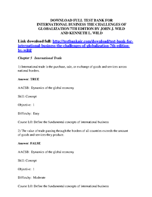 International Business Multiple Choice Questions with Answers ...