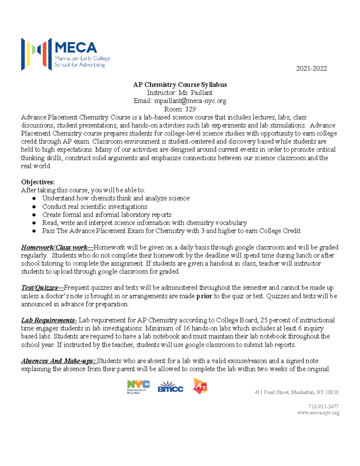 Ap chem Syllabus 2021 - done by me - AP Chemistry Course Syllabus ...