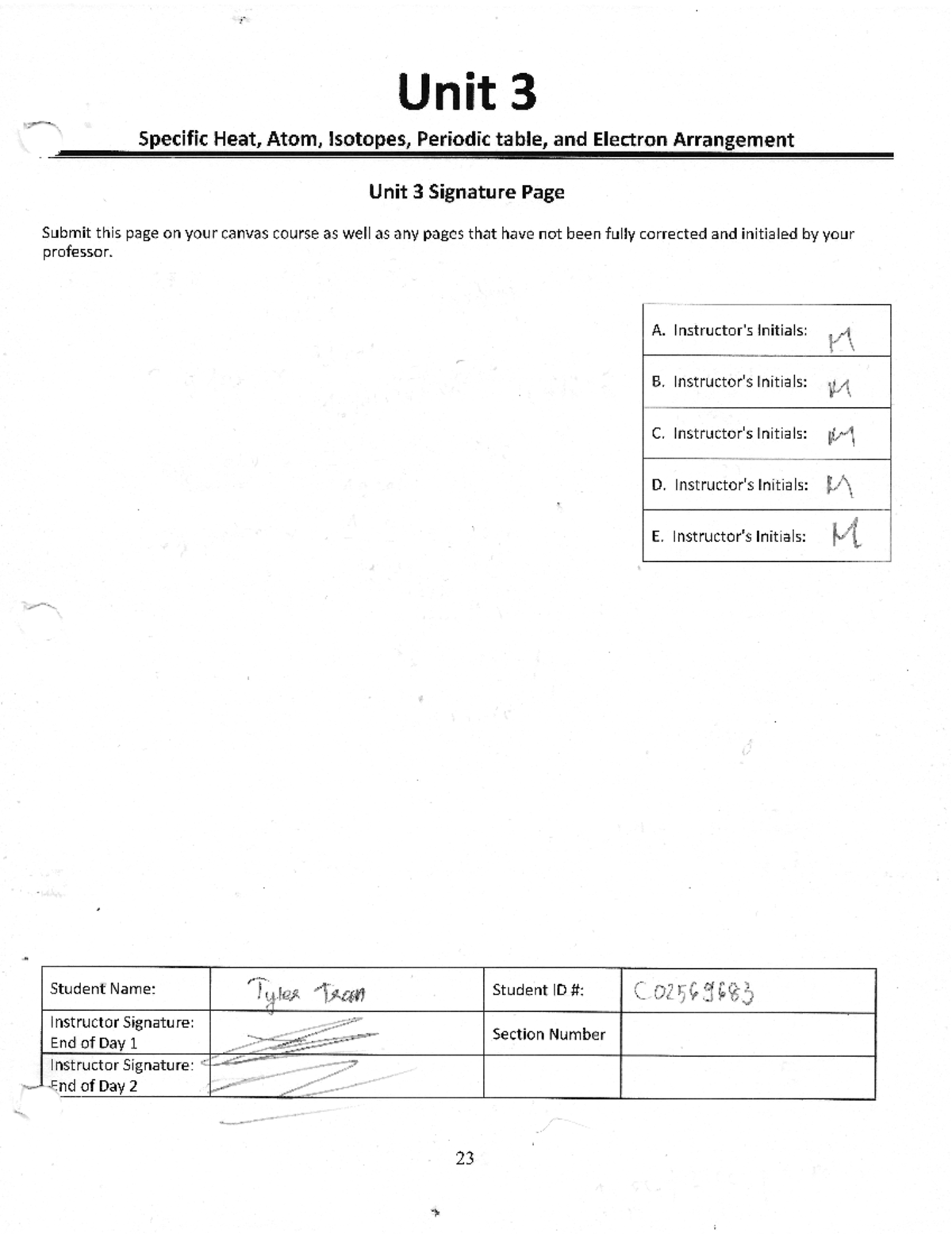 Unit 3 chem work book - answer key workbook chem 110 - CHEM G110 - Studocu