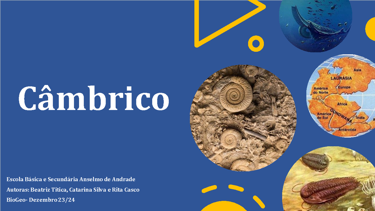 Período Câmbrico - Câmbrico Escola Básica e Secundária Anselmo de ...
