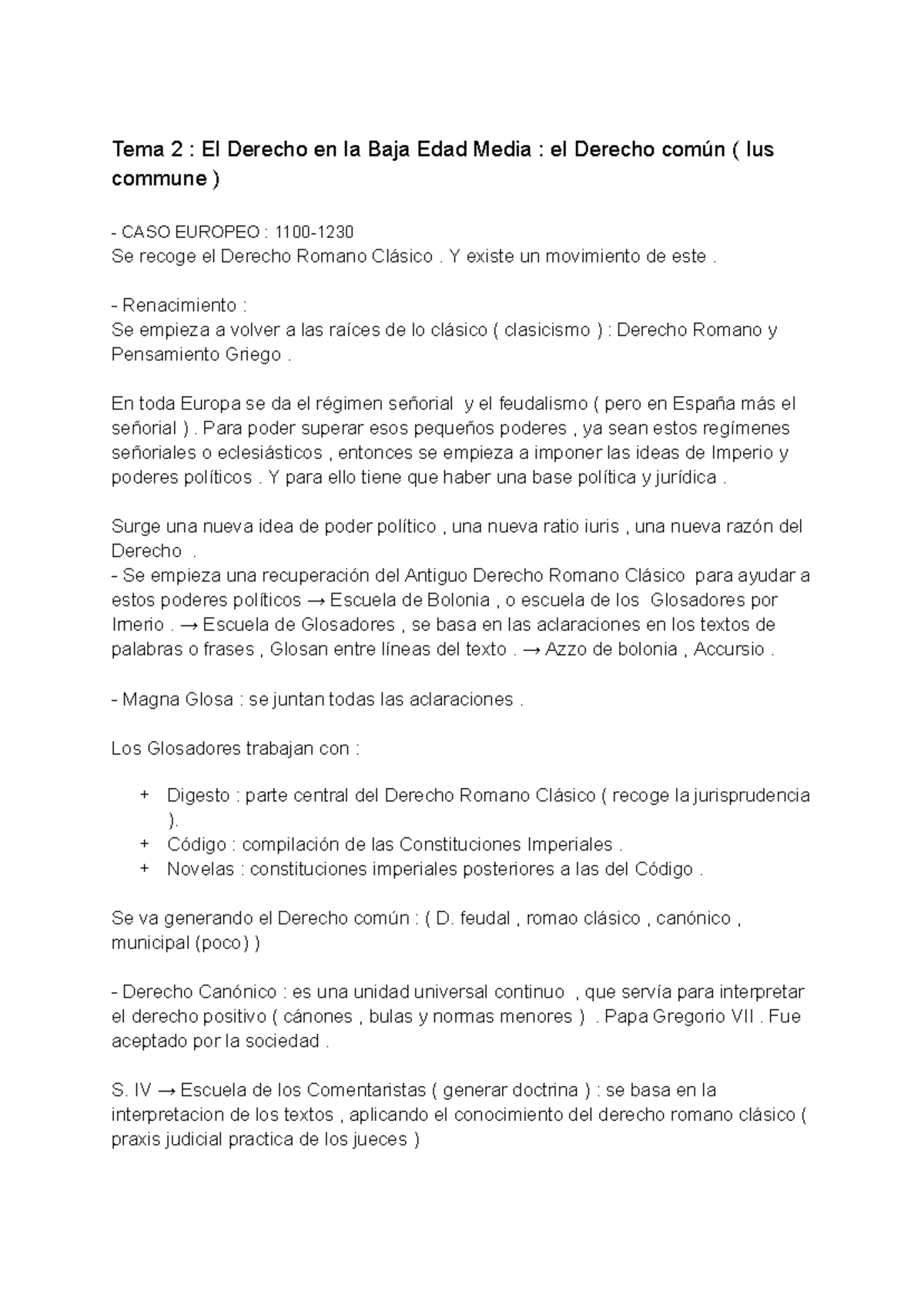 Fundamentos Apuntes - Tema 2 : El Derecho en la Baja Edad Media : el ...