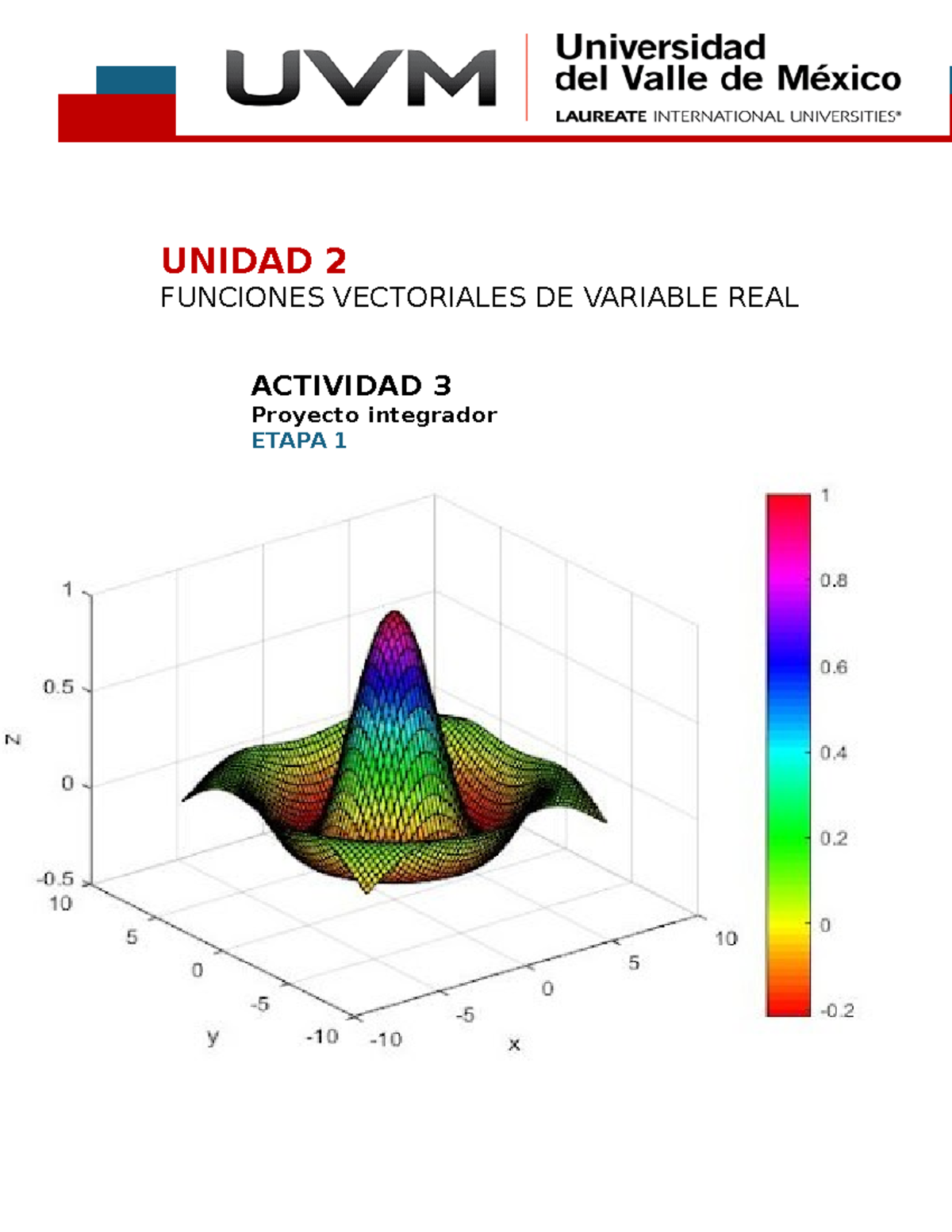 Proyecto integrador E1 - UNIDAD 2 FUNCIONES VECTORIALES DE VARIABLE ...