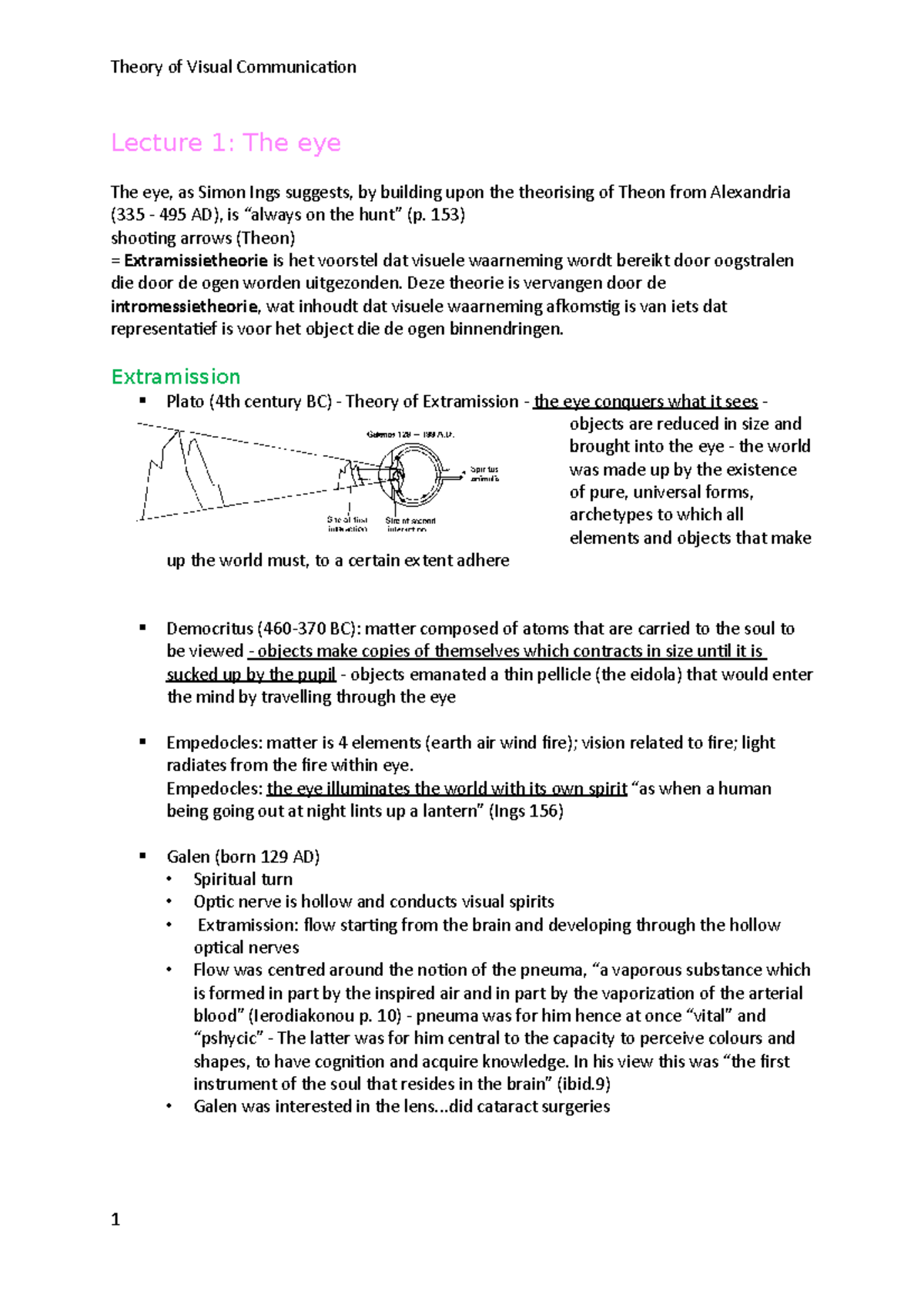 Second section - Lecture 1: The eye The eye, as Simon Ings suggests, by ...