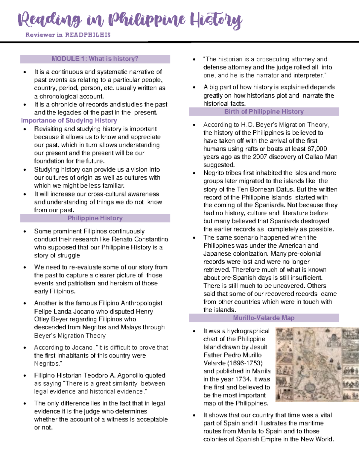 Readphilhis- Reviewer - Reviewer in READPHILHIS MODULE 1: What is ...