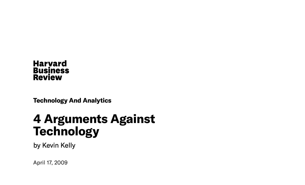 4 Arguments Against Technology - Technology And Analytics 4 Arguments ...