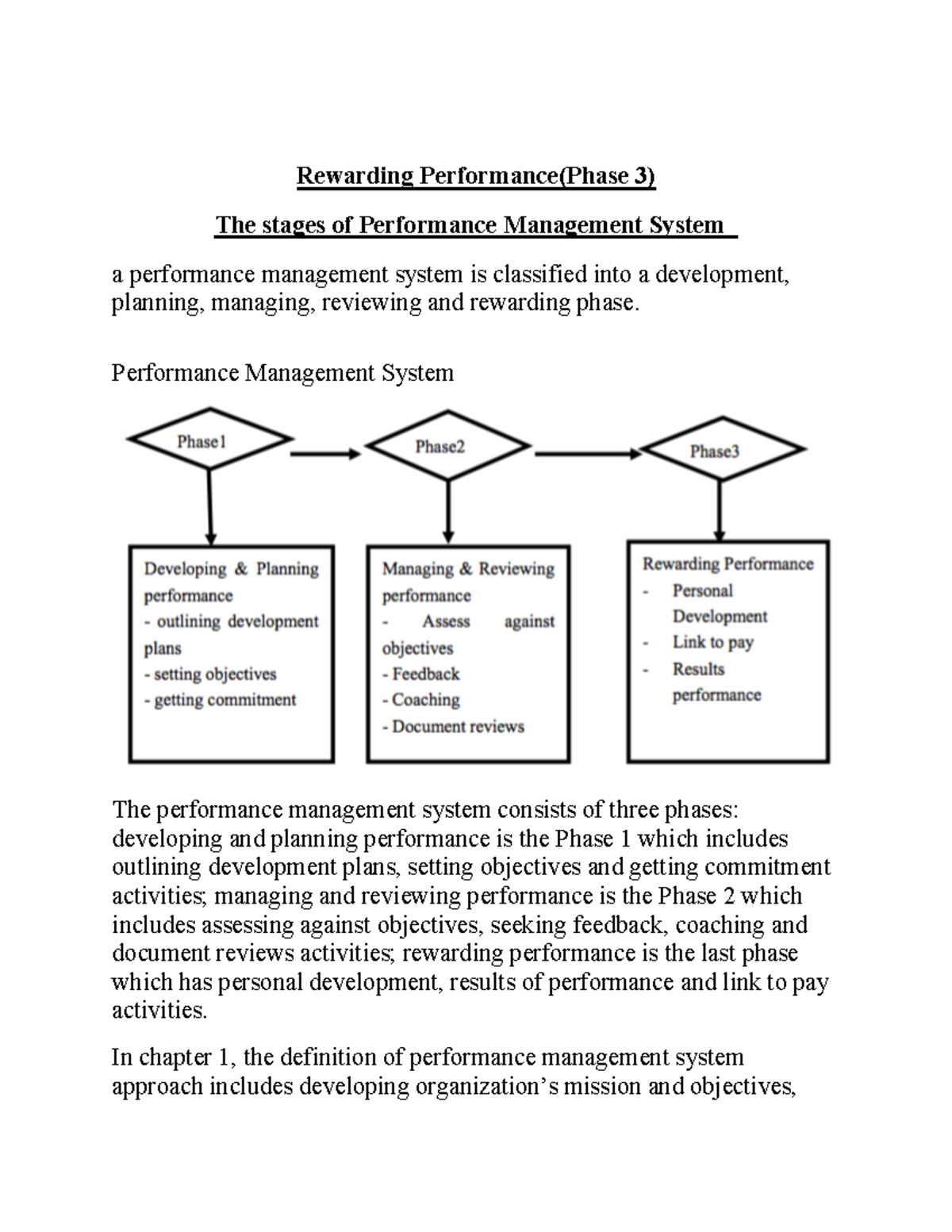 REWARDING PERFORMANCE - Rewarding Performance(Phase 3) The stages of ...