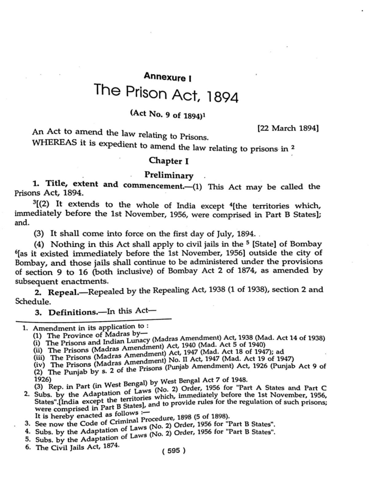 Prison act 1894 Section A - law - Studocu