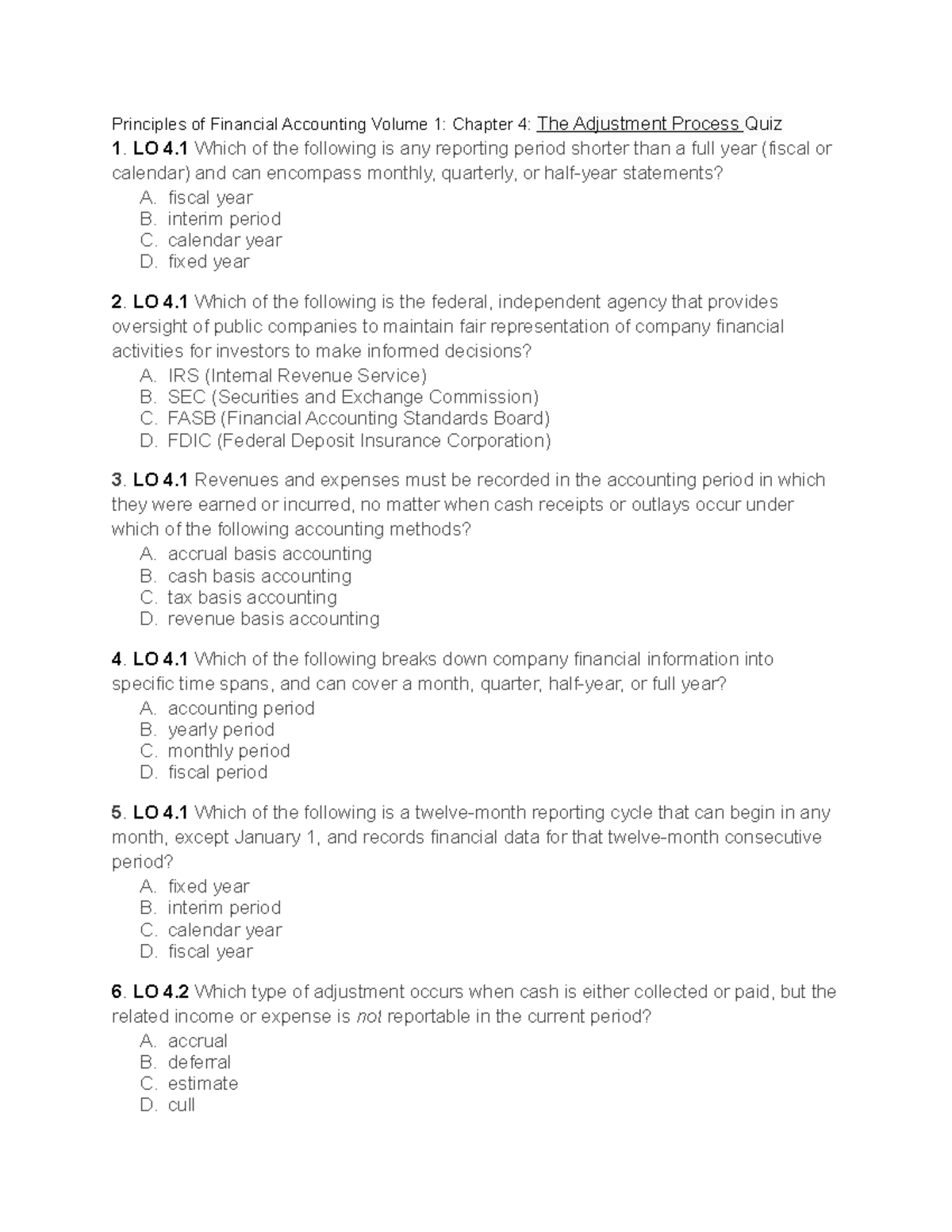 Principles of Financial Accounting Volume 1 Chapter 4 The Adjustment ...