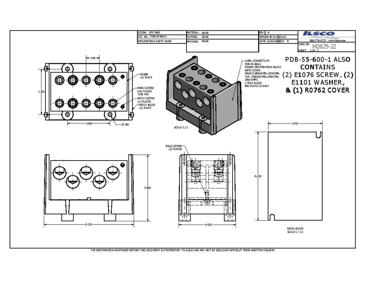 PDB-55-600-1 M2825PDB - SCALE 1 / 2 R0762 COVERSCALE 1 / 1. THE ...