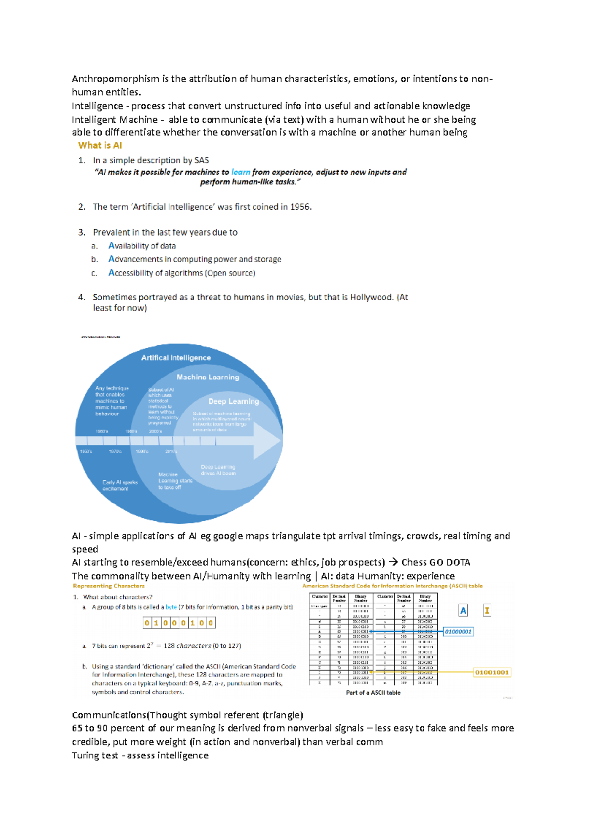 Ai And Humanity Midterms Cheatsheet Anthropomorphism Is The Attribution Of Human 