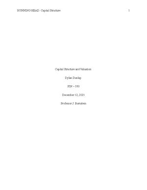 Final Project 1 Milestone 2 - Capital Structure and Valuation Dylan ...