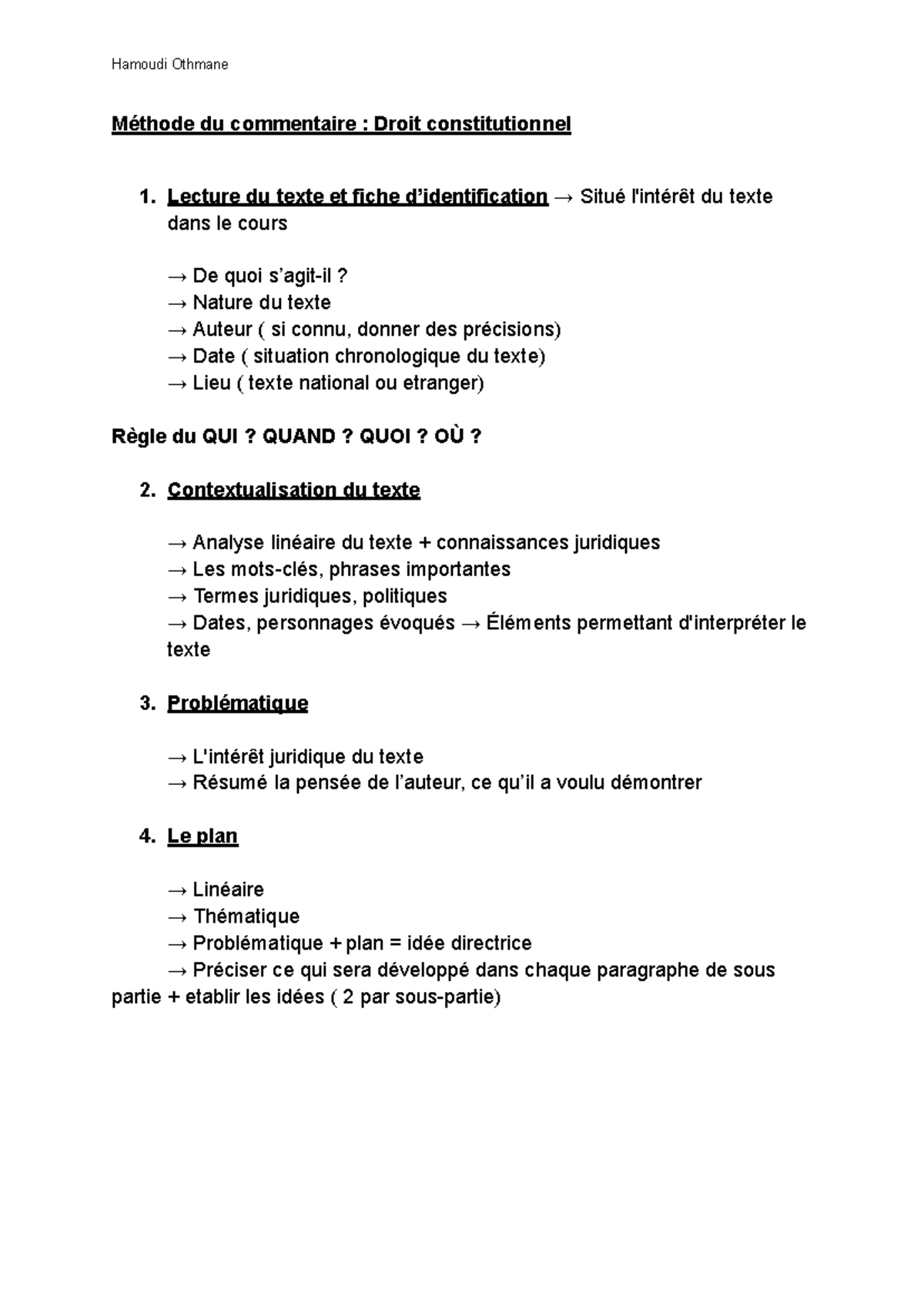 Méthode du commentaire Droit constitutionnel - Google Docs - Hamoudi ...