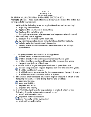 AP-115 Activity 5.4 accounting assignments - AP 115 Activity 5 ...