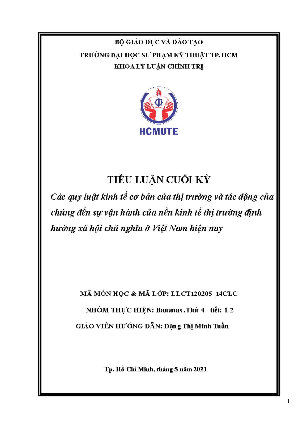 Tiểu-luận-cuối-kỳ-đã-xong - BỘ GIÁO DỤC VÀ ĐÀO TẠO TRƯỜNG ĐẠI HỌC SƯ ...