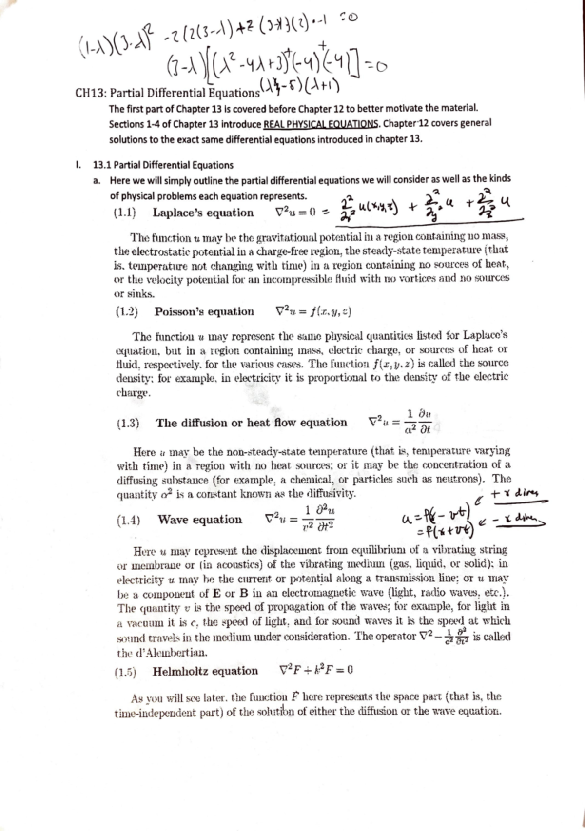 Ch13- Partial Differential Eqs - (L , -z. ( 2 ('5 , ,,) k i l )-~ 1 (7 ...