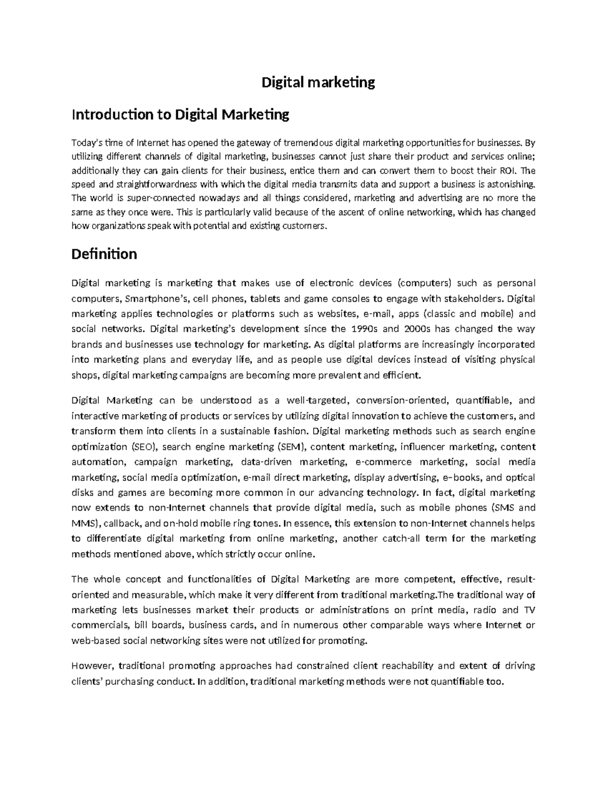 Digital Marketing - Digital marketing Introduction to Digital Marketing ...