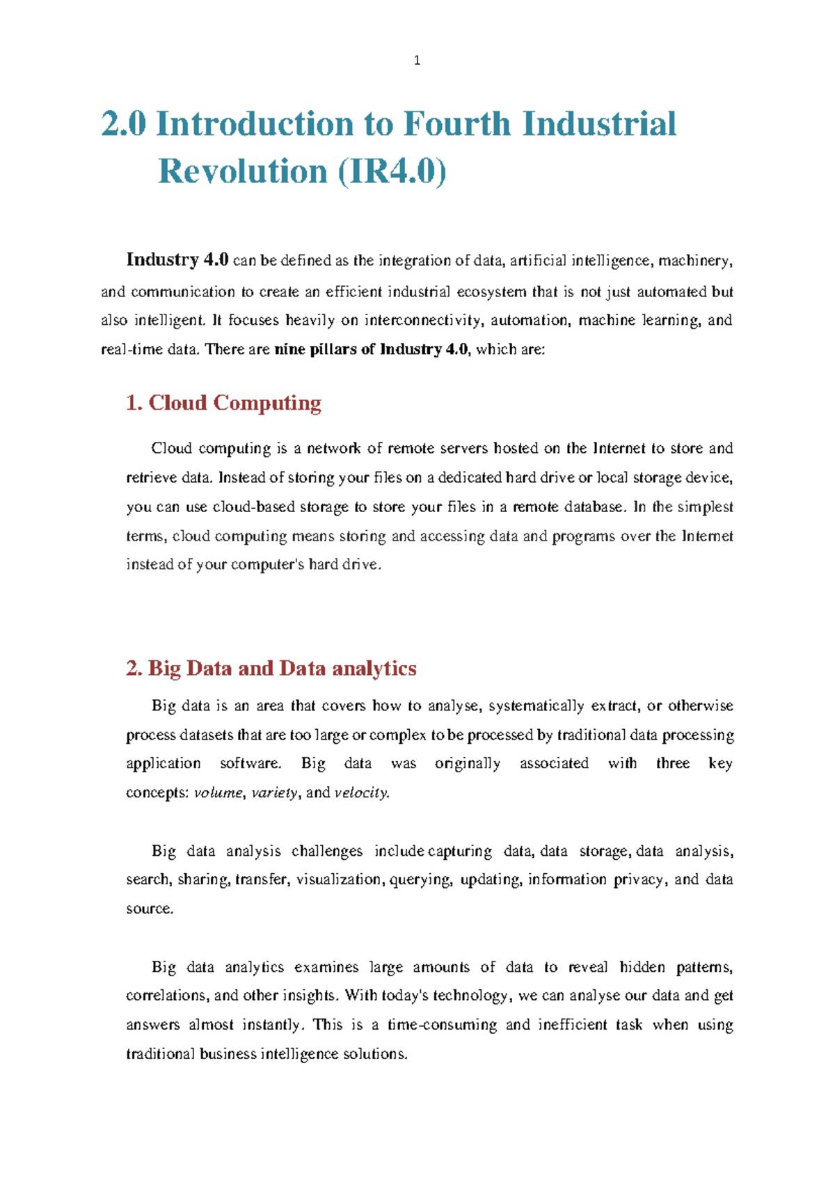 MGT334 - CHAPTER 2 NOTES - 2 .0 Introduction to Fourth Industrial ...