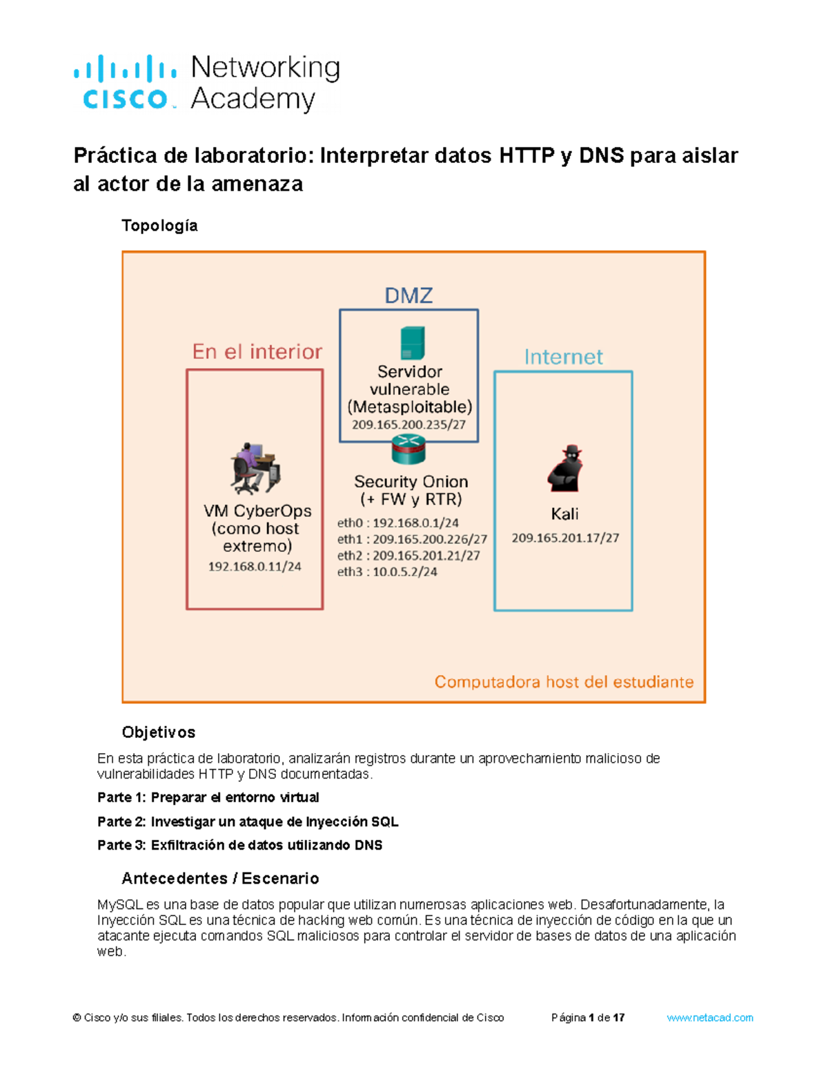 12.4.1.1 Lab - Interpret HTTP and DNS Data to Isolate Threat Actor - Práctica de laboratorio ...